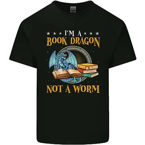 Hot Trending Tee With Book Dragon Booklover Reader Worm Mens Womens S ...