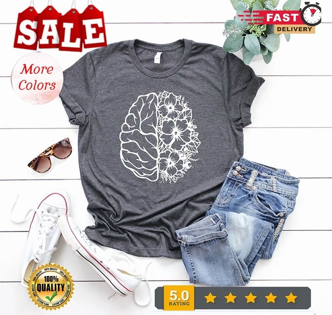 Hot Trending Tee With Brain Shirt, Brain Anatomy Shirt, Nurse Tee ...