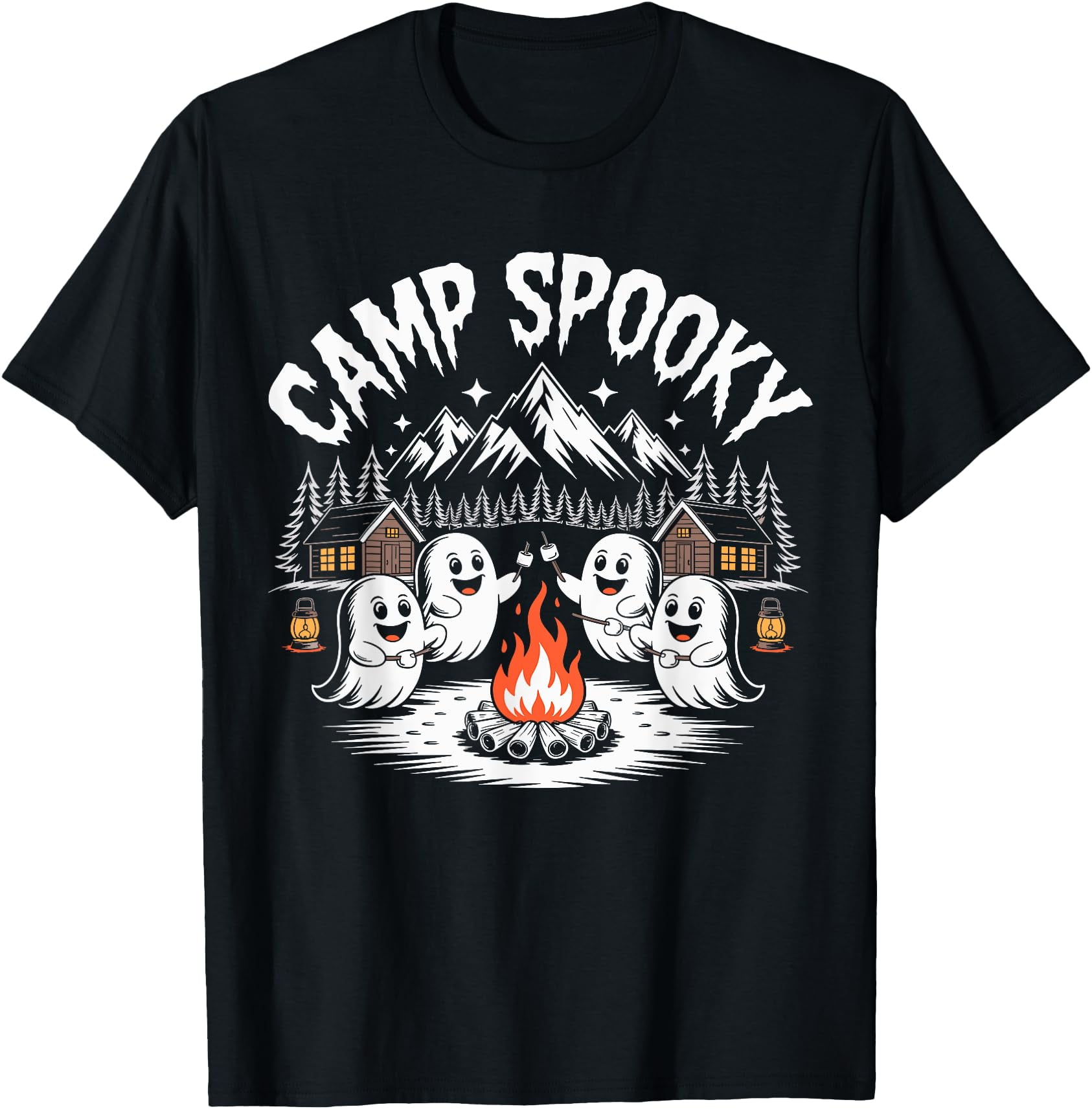 Hot Trending Tee With Camp Spooky Halowen Camping Hiking Men - Walmart.com