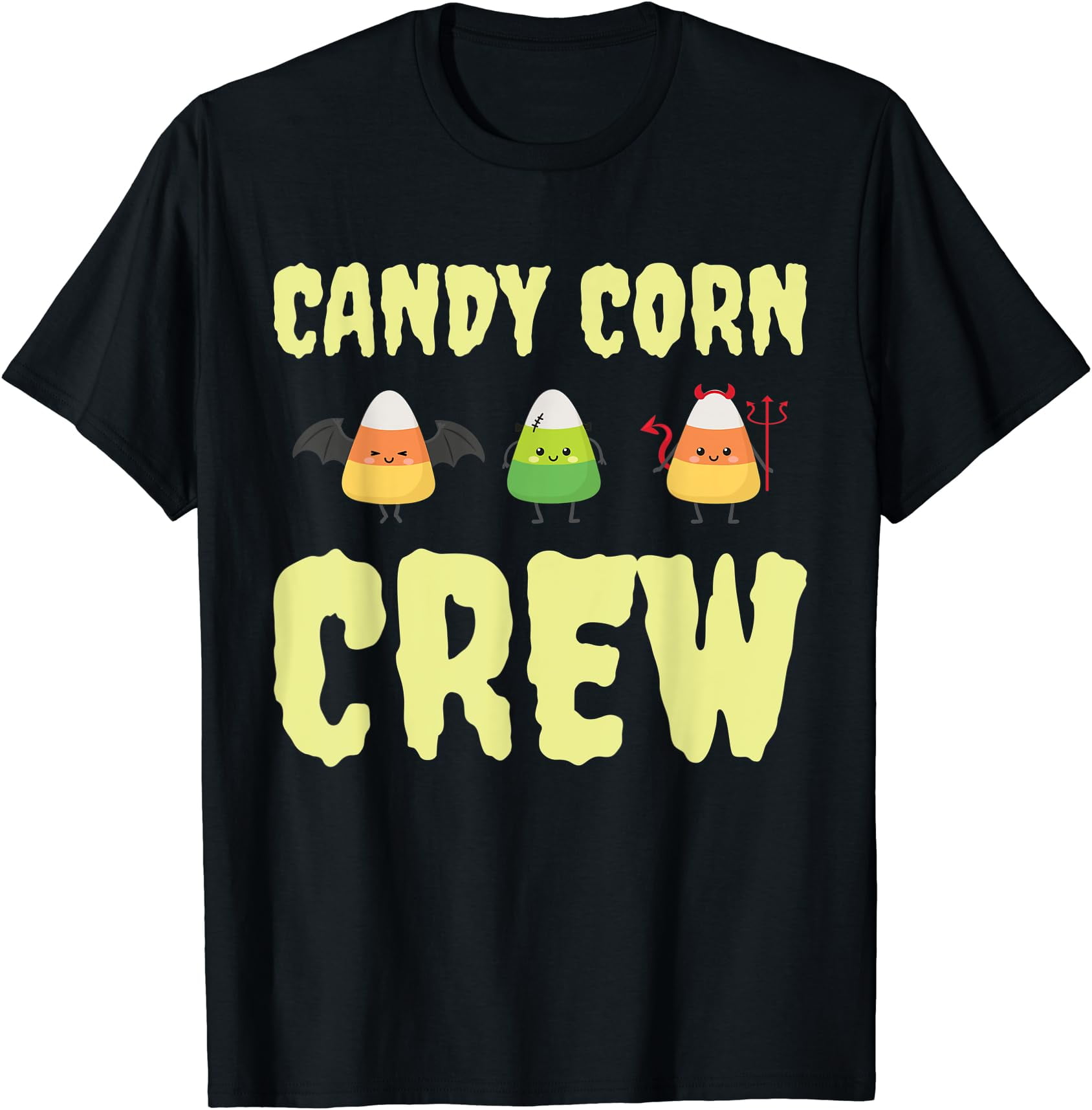 Hot Trending Tee With Candy Corn Crew Bat Zombie Devil Halowen ...