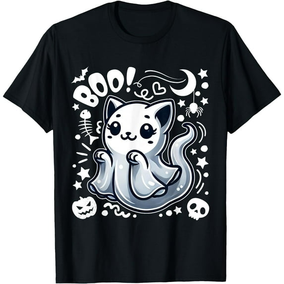 Hot Trending Tee With Cat Boo Kitty , Cute And Spooky Funny Cat Lover ...