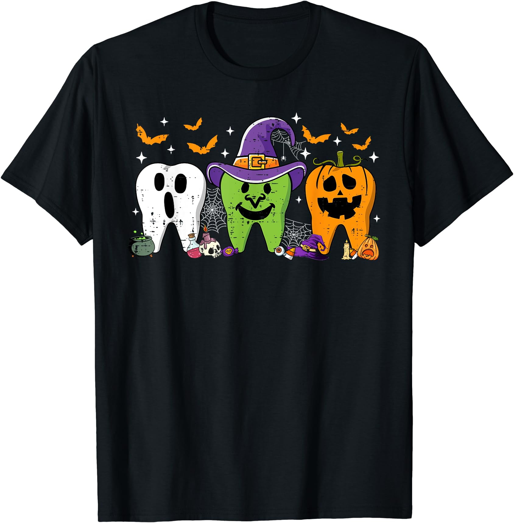 Hot Trending Tee With Cute Dental Dentist Teeth Ghost Pumpkin Witch ...