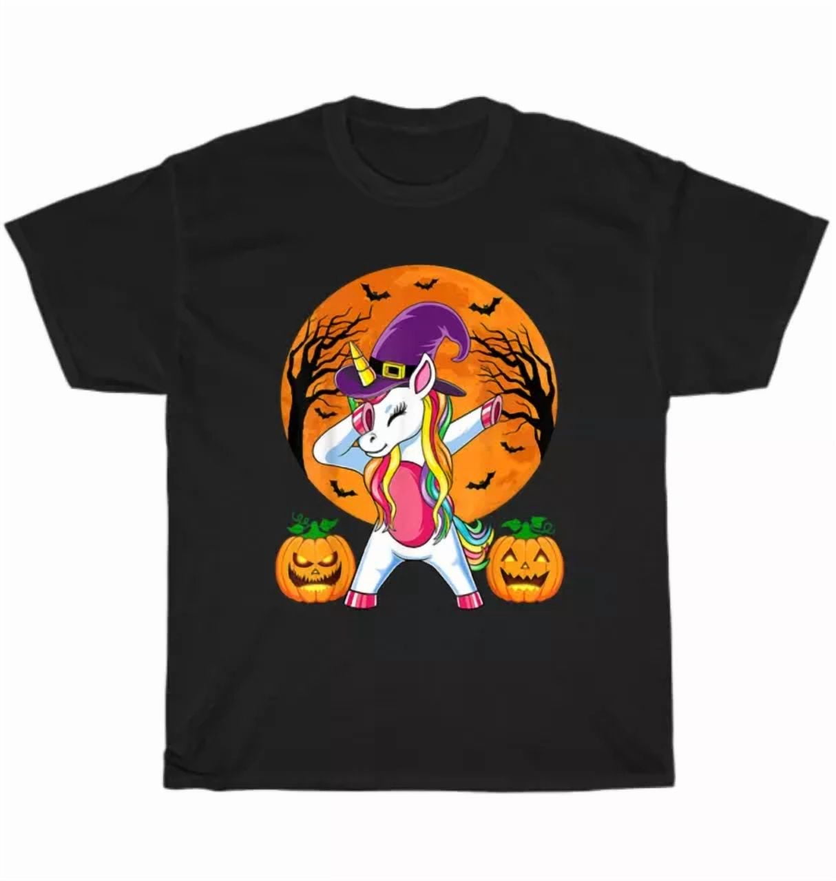 Hot Trending Tee With Dabbing Unicorn Dab Dance Witch Hat Pumpkin Candy ...