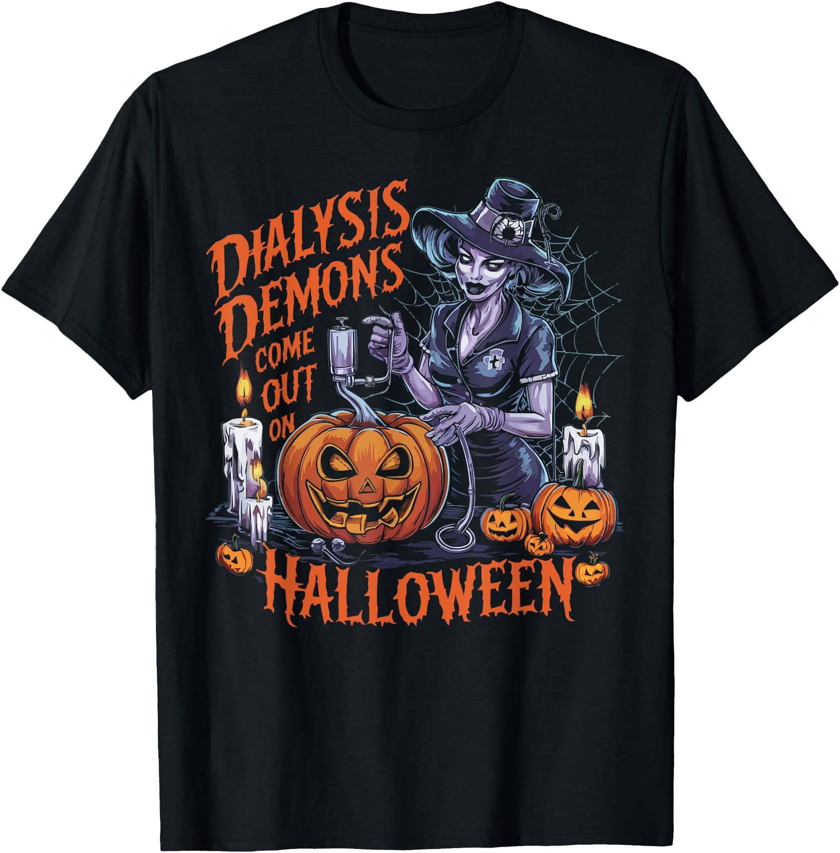 Hot Trending Tee With Dialysis Nurse Halowen Spooky Nursing - Walmart.com