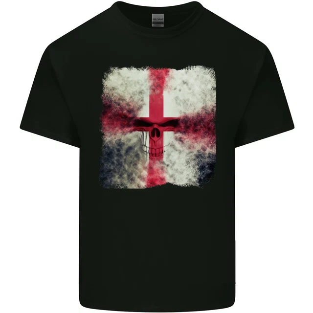 Hot Trending Tee With Dissolving England Flag St Georges Skull Mens ...