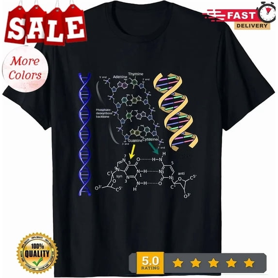 Hot Trending Tee With Dna Double Helix Chemical Formula Molecules ...