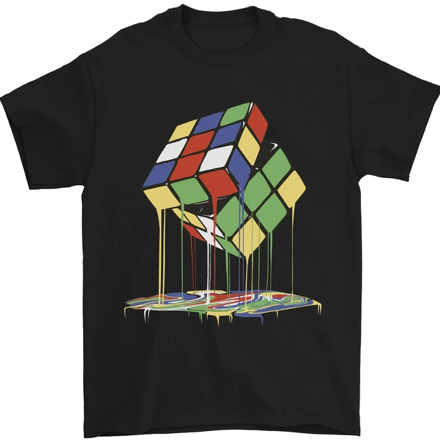Hot Trending Tee With Dripping Rubix Cube Puzzle Mens Womens S-5Xl T-Shirt - Walmart.com