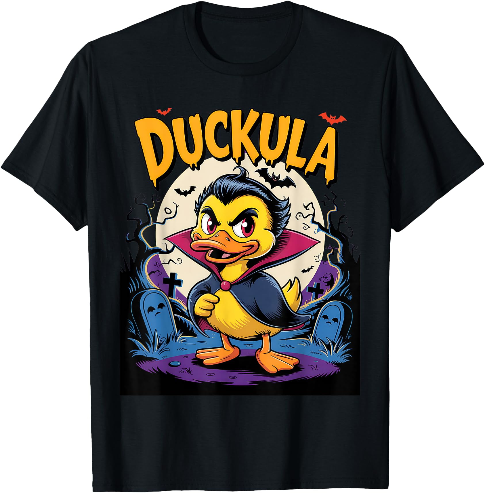 Hot Trending Tee With Duckula Funny Vampire Rubber Duck Duckie Halowen ...