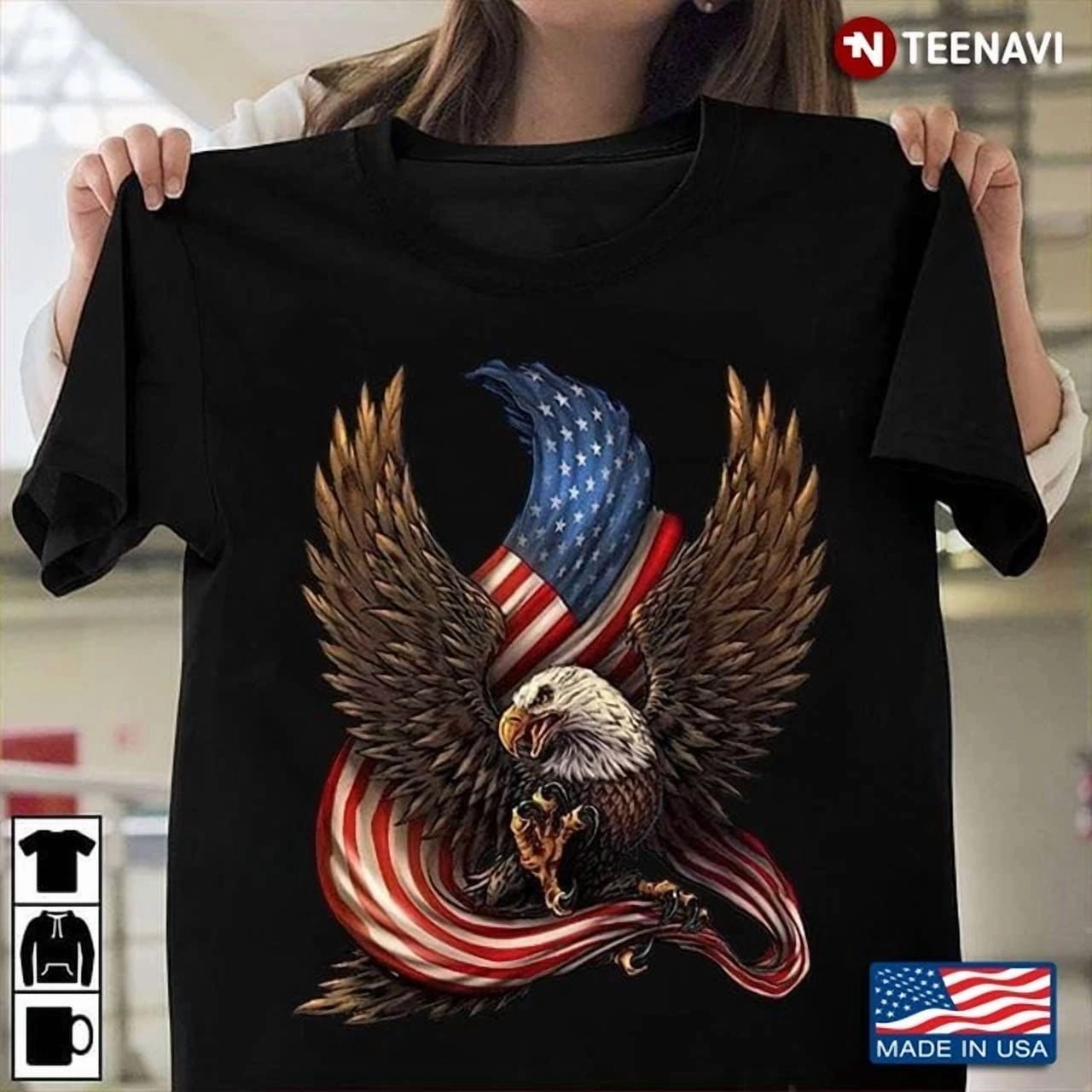 Hot Trending Tee With Eagle And American Flag Happy Independence Day ...