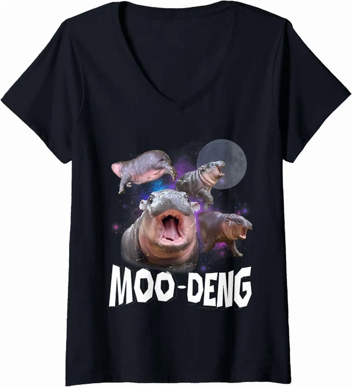 Hot Trending Tee With Famous Baby Pygmy Hippo Moo Deng For Animal ...