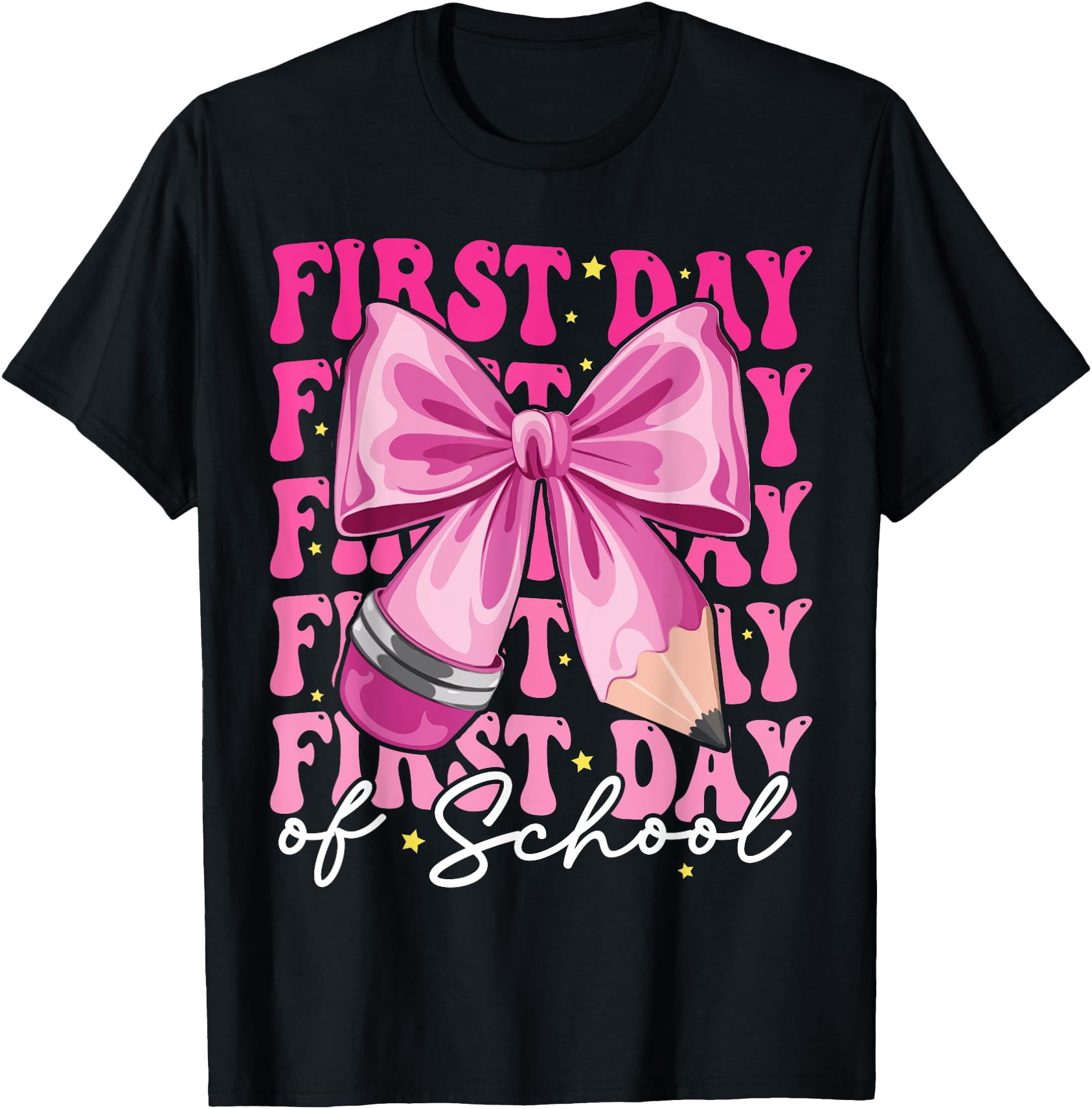 Hot Trending Tee With First Day Of School Coquette Bow Back To School ...