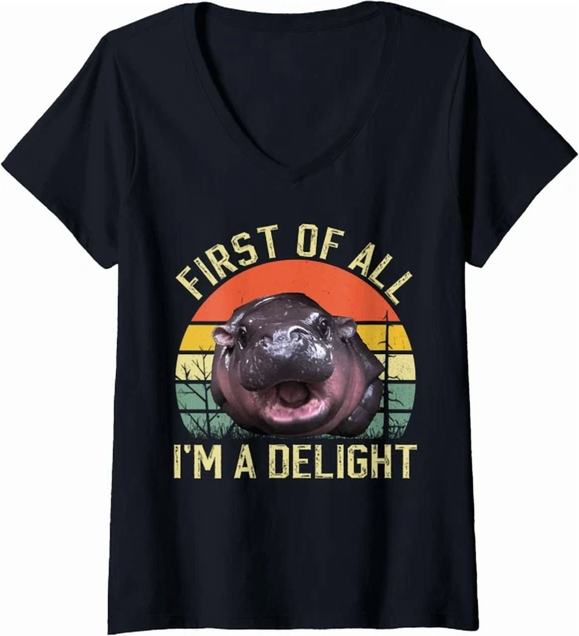 Hot Trending Tee With First Of All I'M A Delight Angry Moo Deng Baby ...