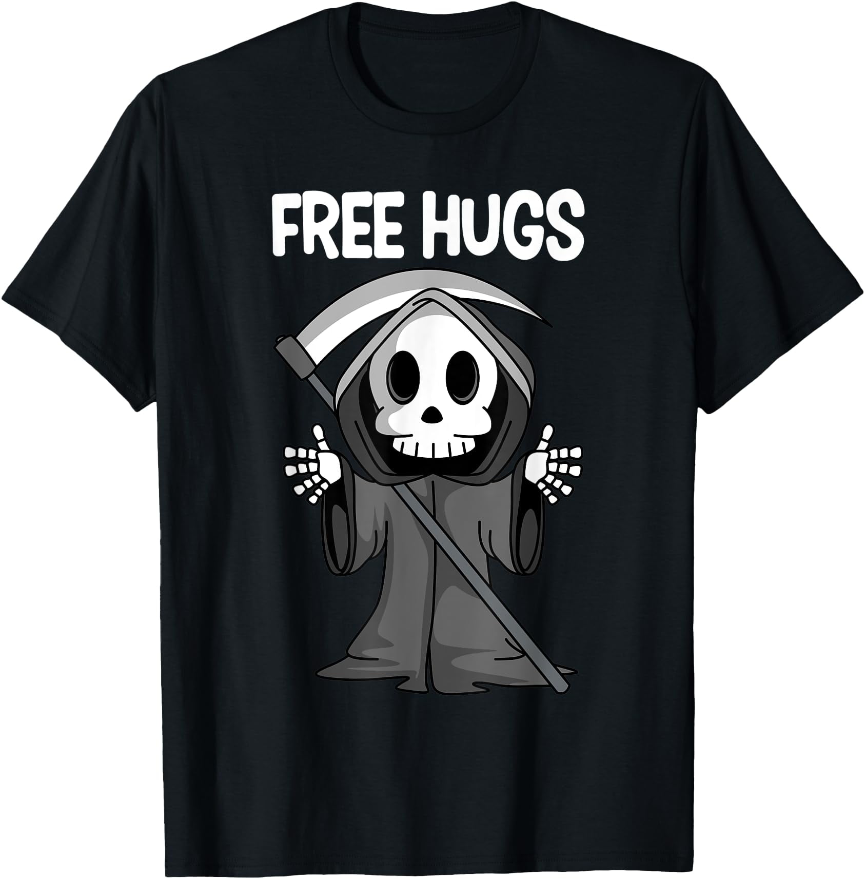Hot Trending Tee With Free Hugs Grim Reaper Spooky Halowen - Walmart.com