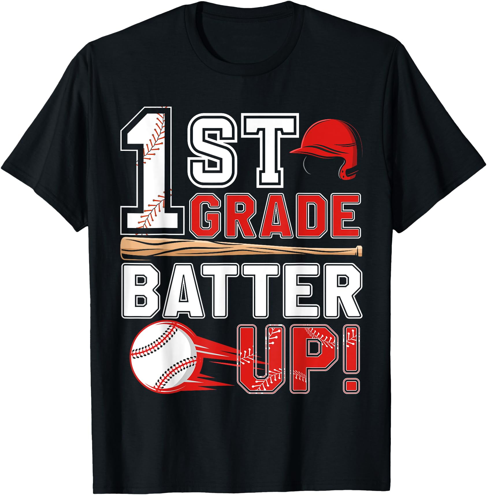 Hot Trending Tee With Funny 1St Grade Batter Up Baseball First Day Of ...