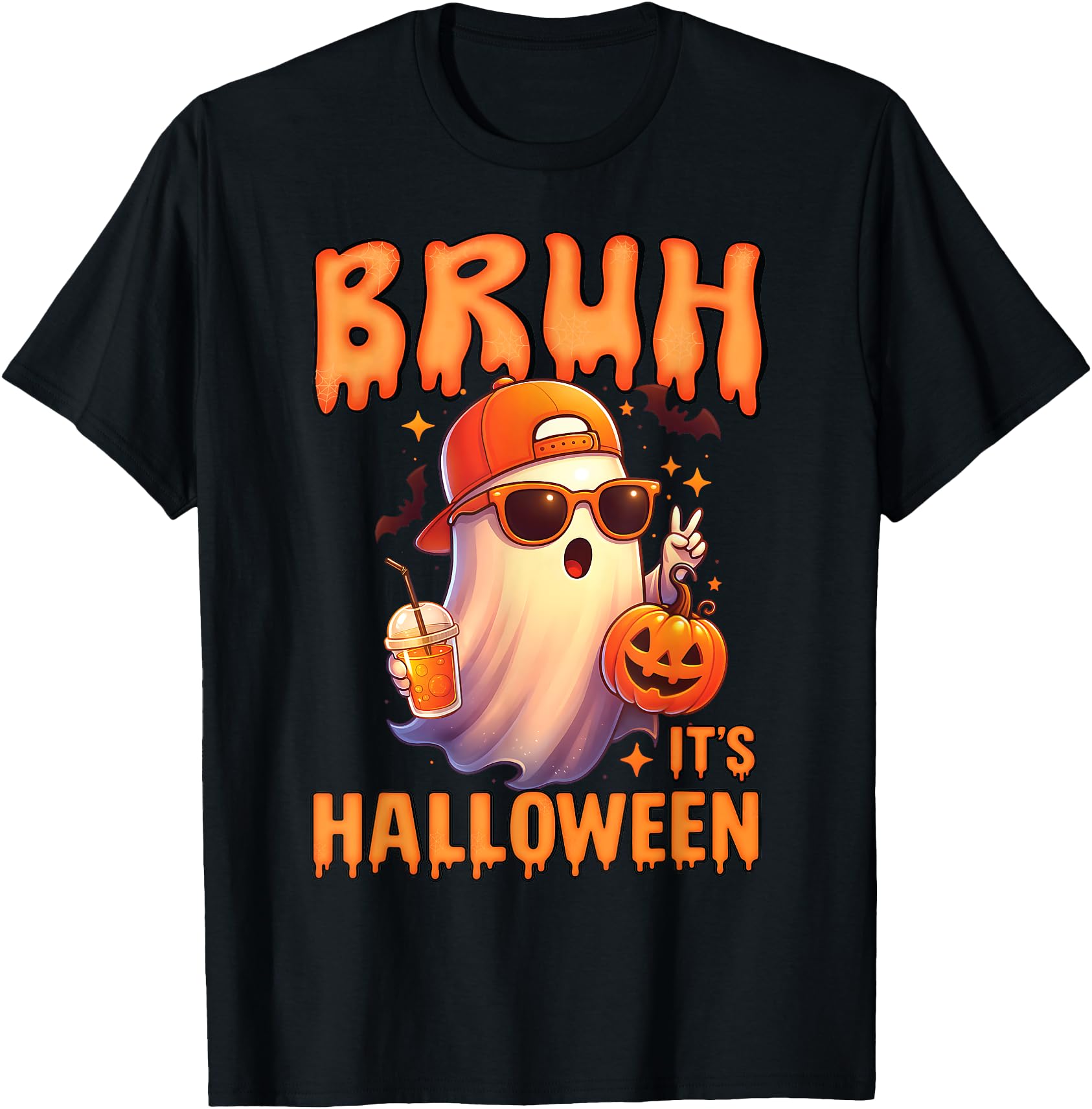 Hot Trending Tee With Funny Bruh Spooky Cute Ghost Halowen Toodlers ...