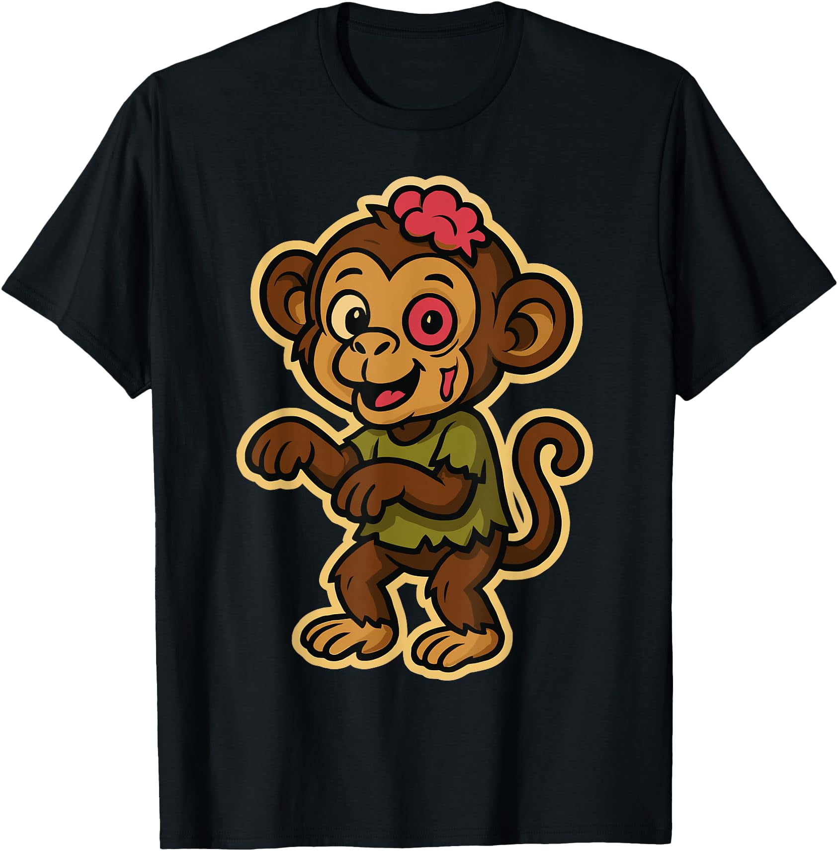 Hot Trending Tee With Funny Monkey In Zombie For Halowen - Walmart.com