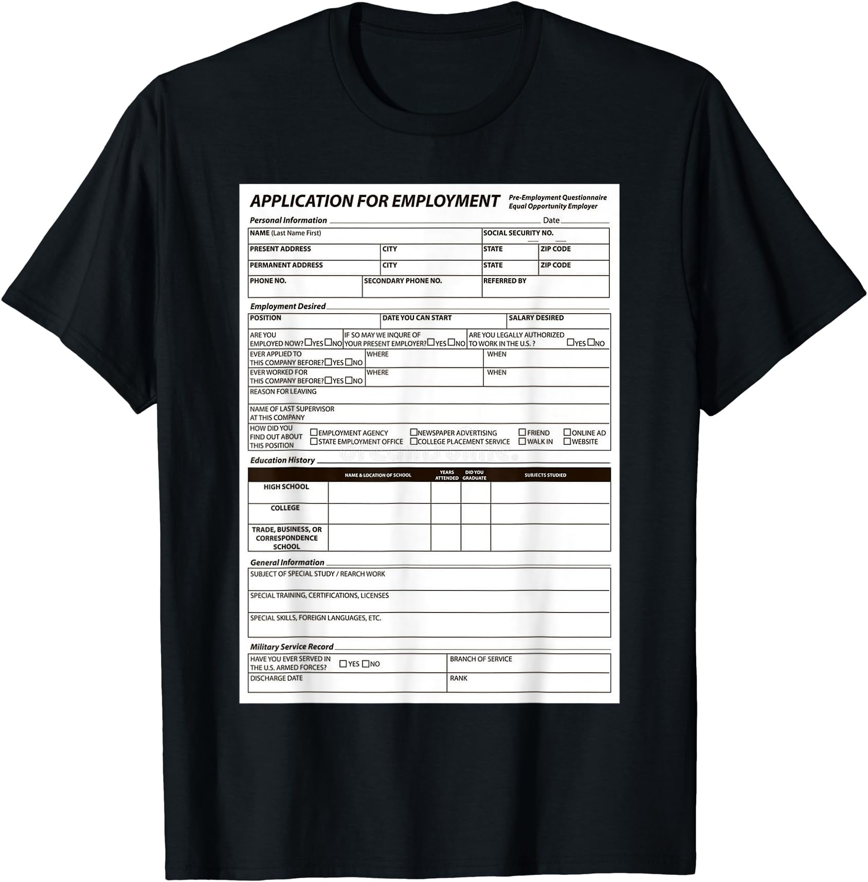 Hot Trending Tee With Funny Scary Halowen Job Application - Walmart.com