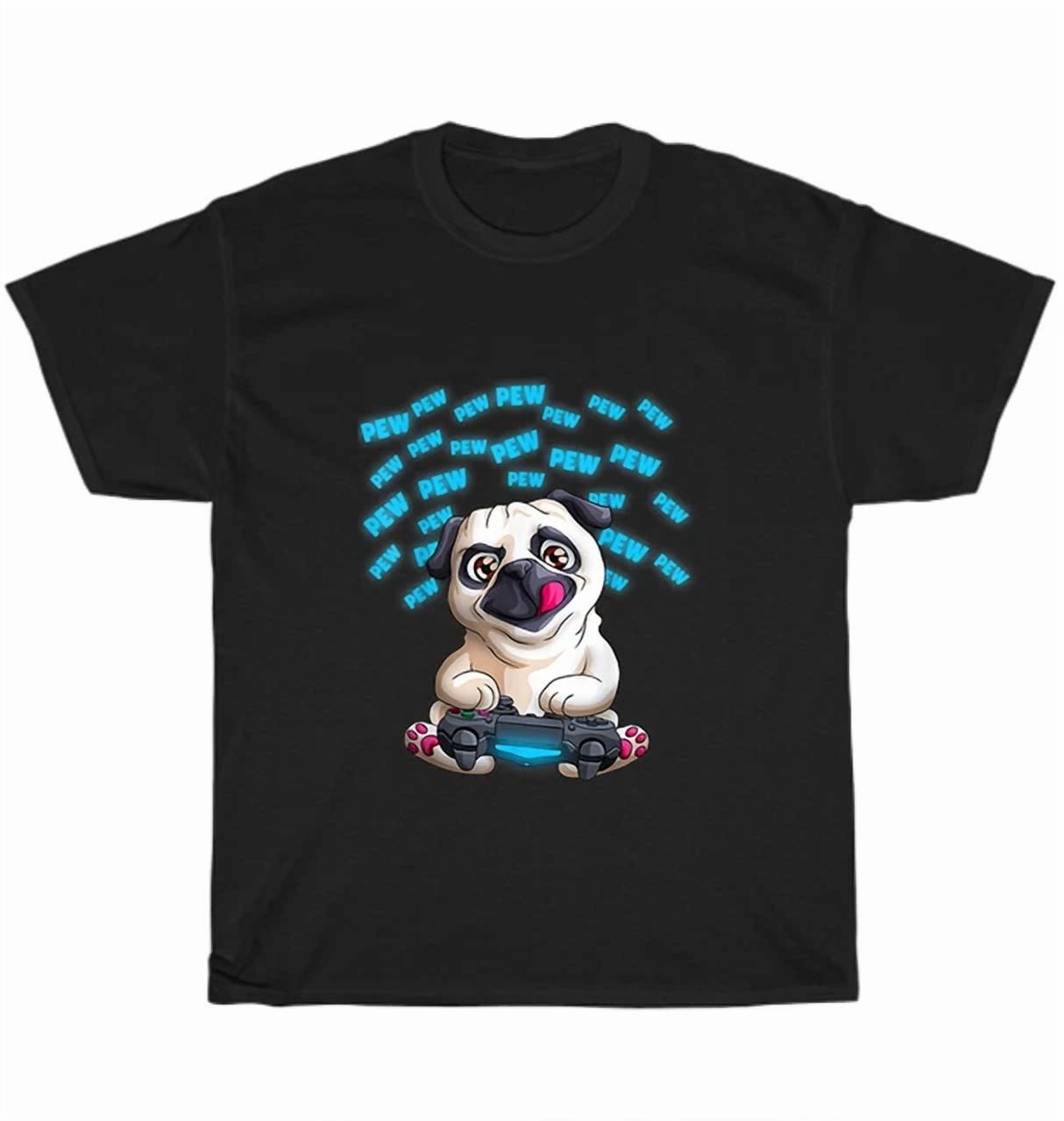 Hot Trending Tee With Gamer Pug T-Shirt Video Game Controller Gaming ...