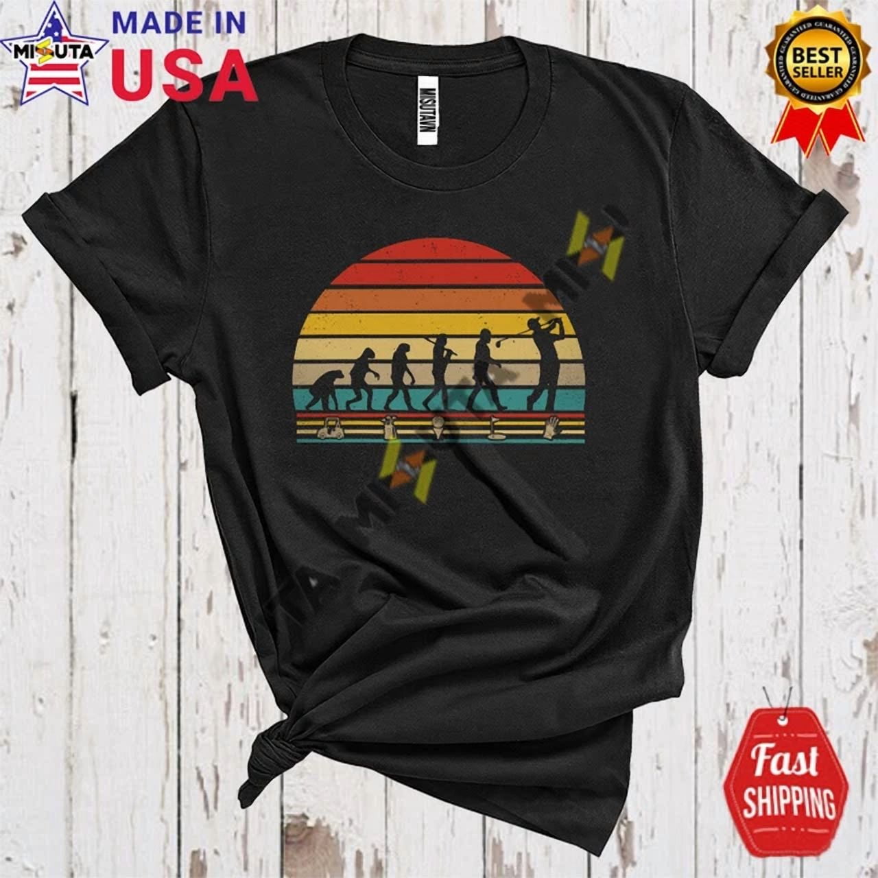 Hot Trending Tee With Golf Evolution, Awesome Vintage Retro Golf Player ...