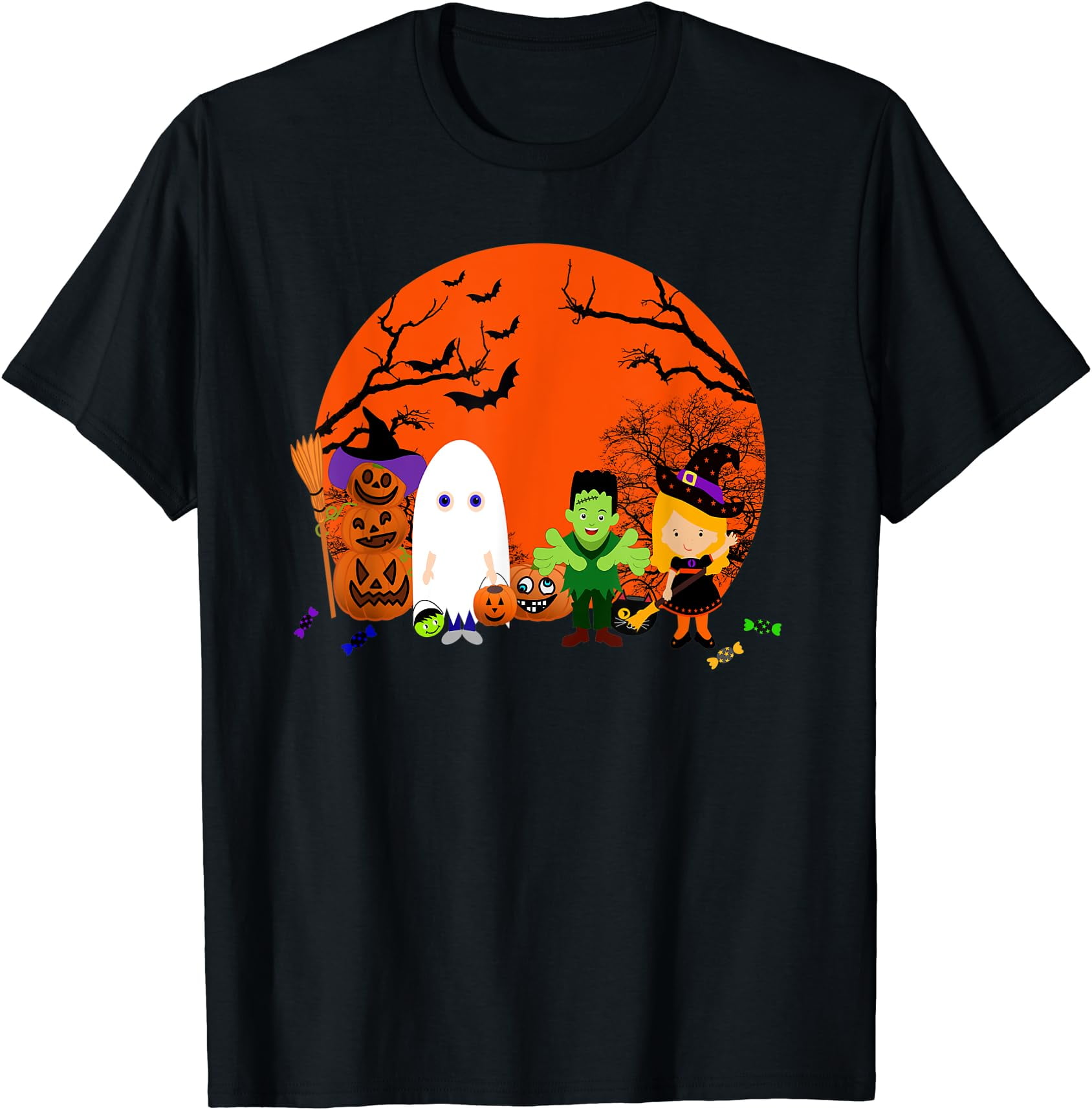 Hot Trending Tee With Halowen Pumpkin Dress Scary Halowen - Walmart.com