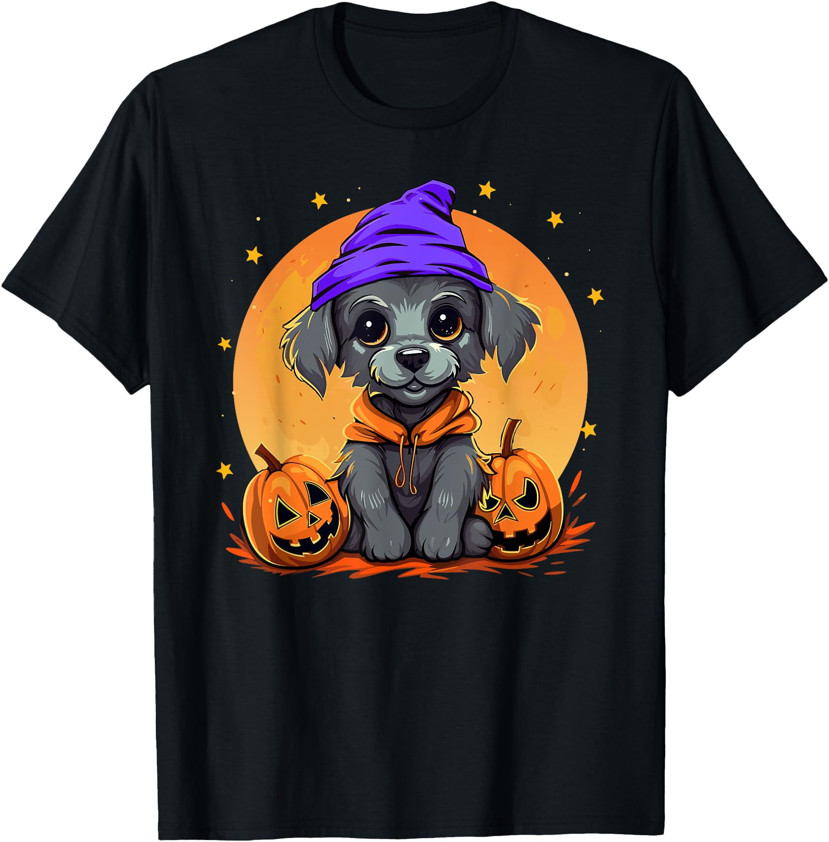 Hot Trending Tee With Halowen Puppy Dog Witch Outfit Magic Cute Graphic ...