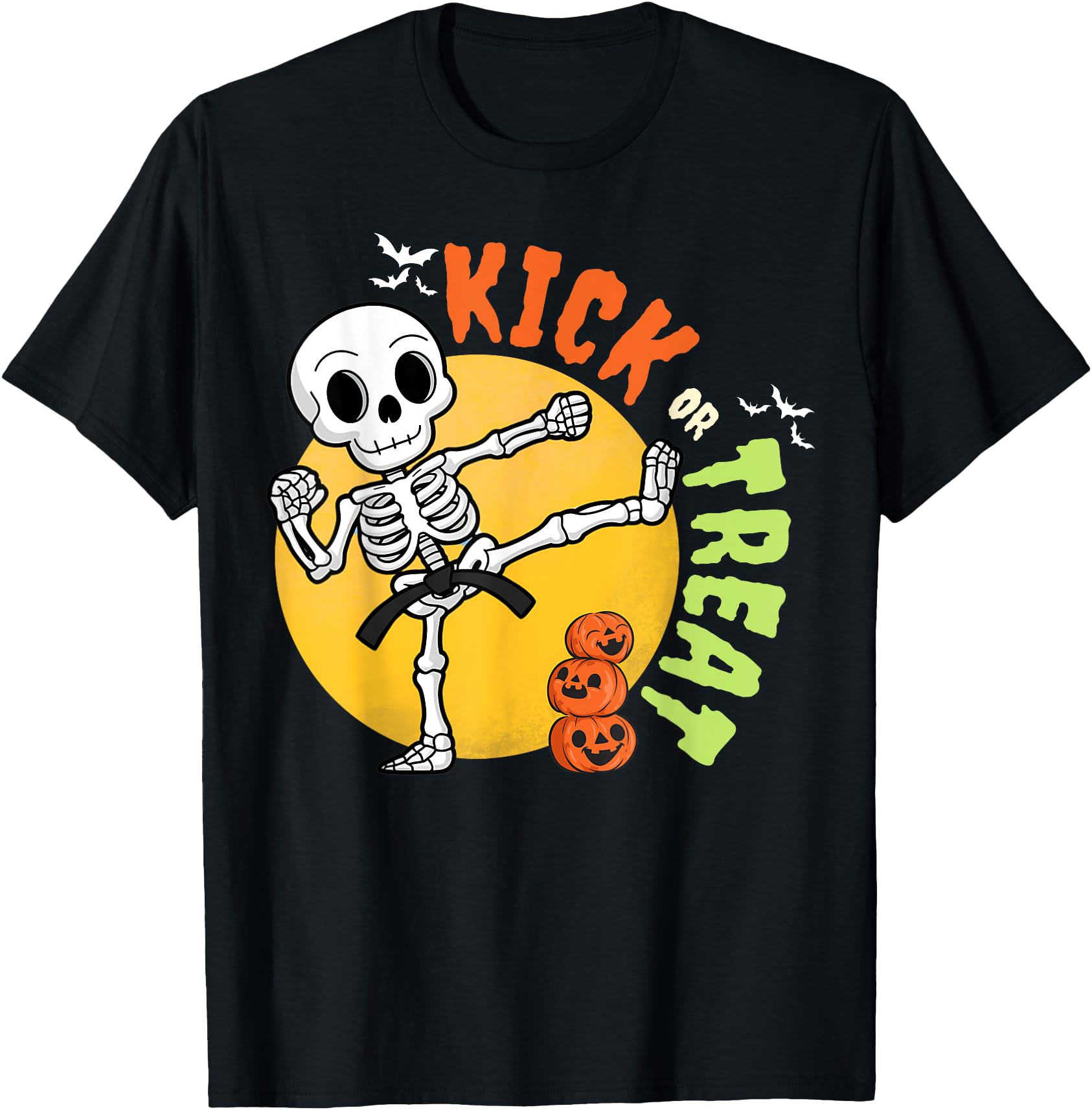 Hot Trending Tee With Halowen Skeleton Karate Kick Martial Art ...