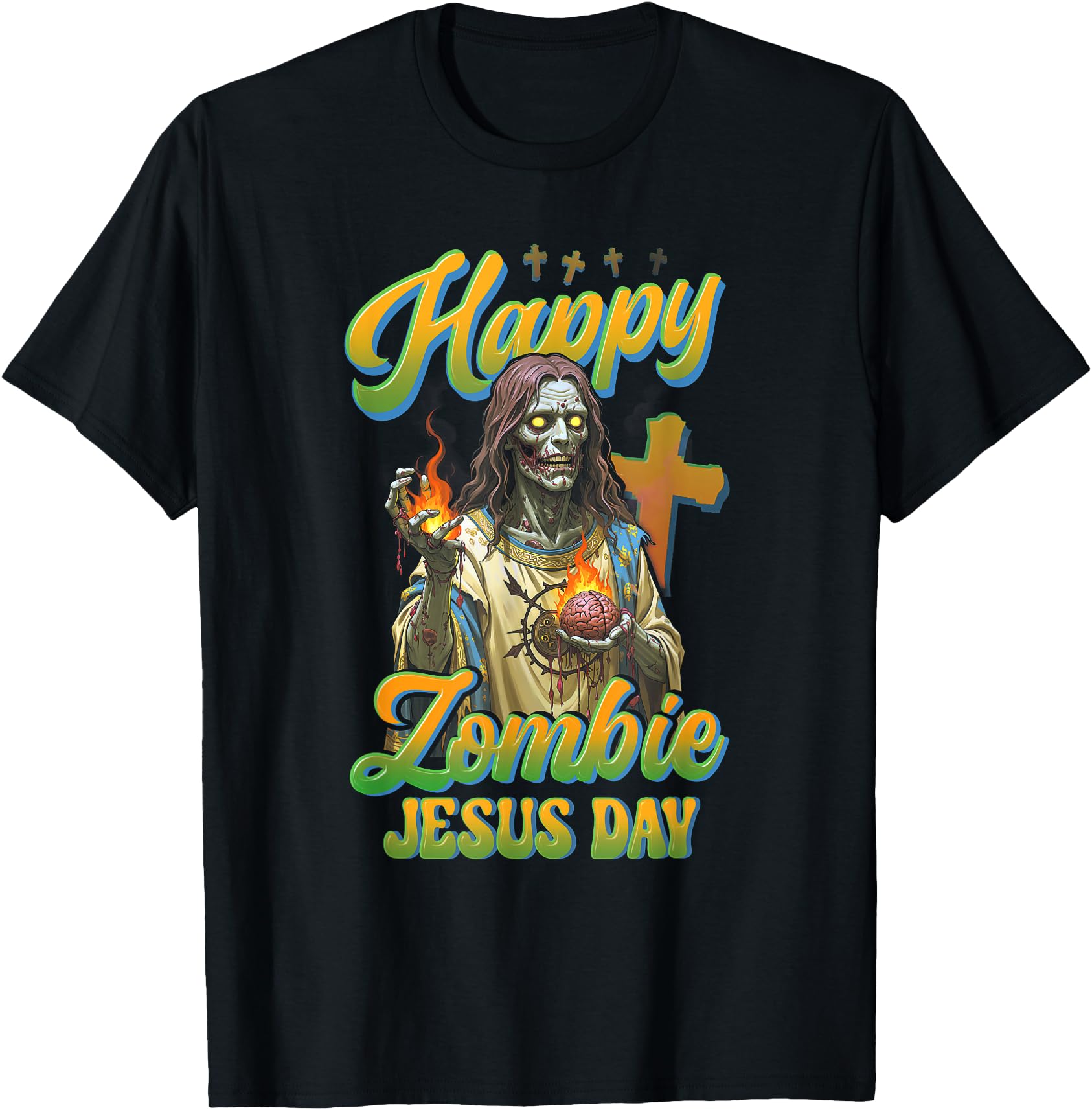 Hot Trending Tee With Happy Zombie Jesus Day Horror Christ Faith Cross ...