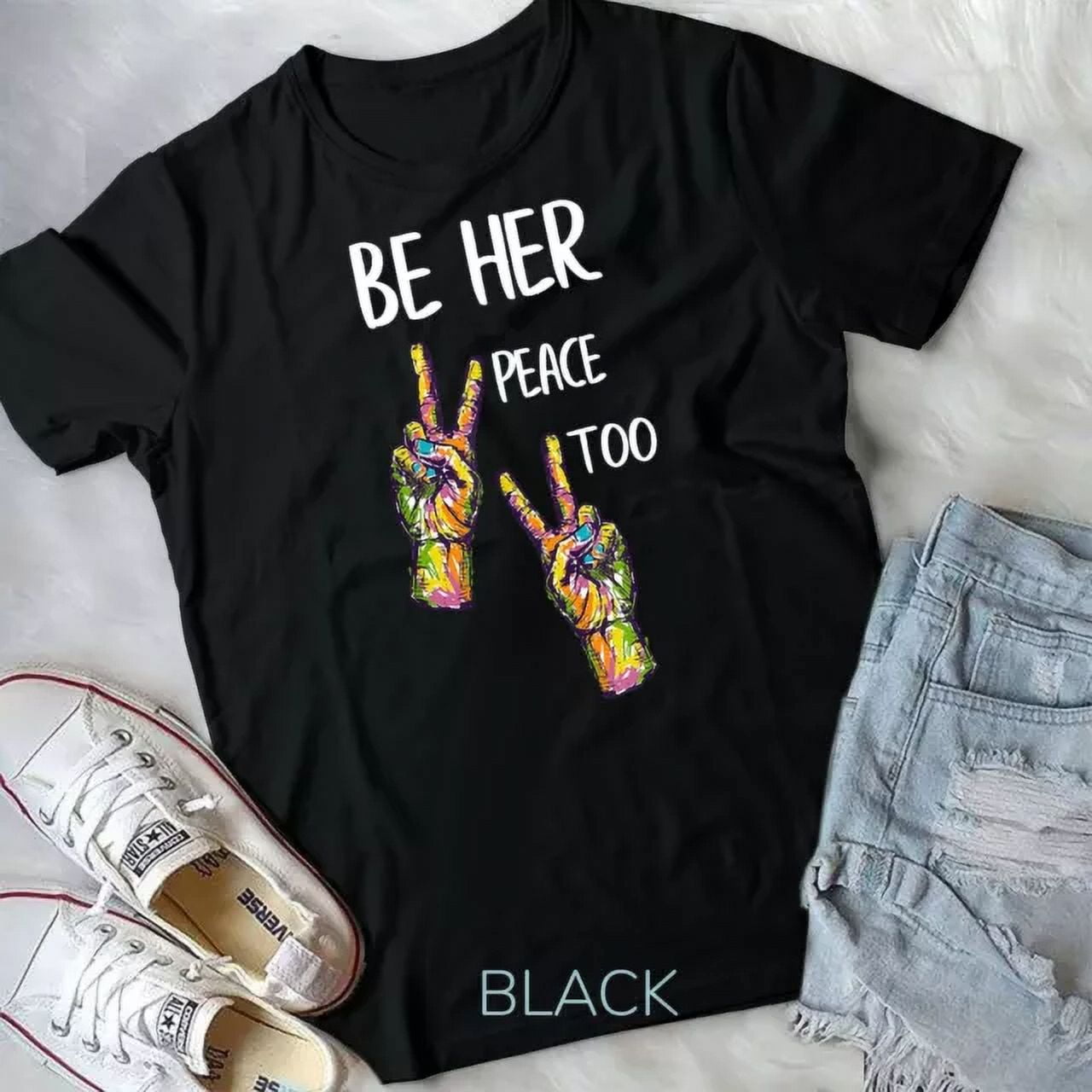 Hot Trending Tee With Hashtag Be Her Peace Quotes Inner Peace T-Shirt ...