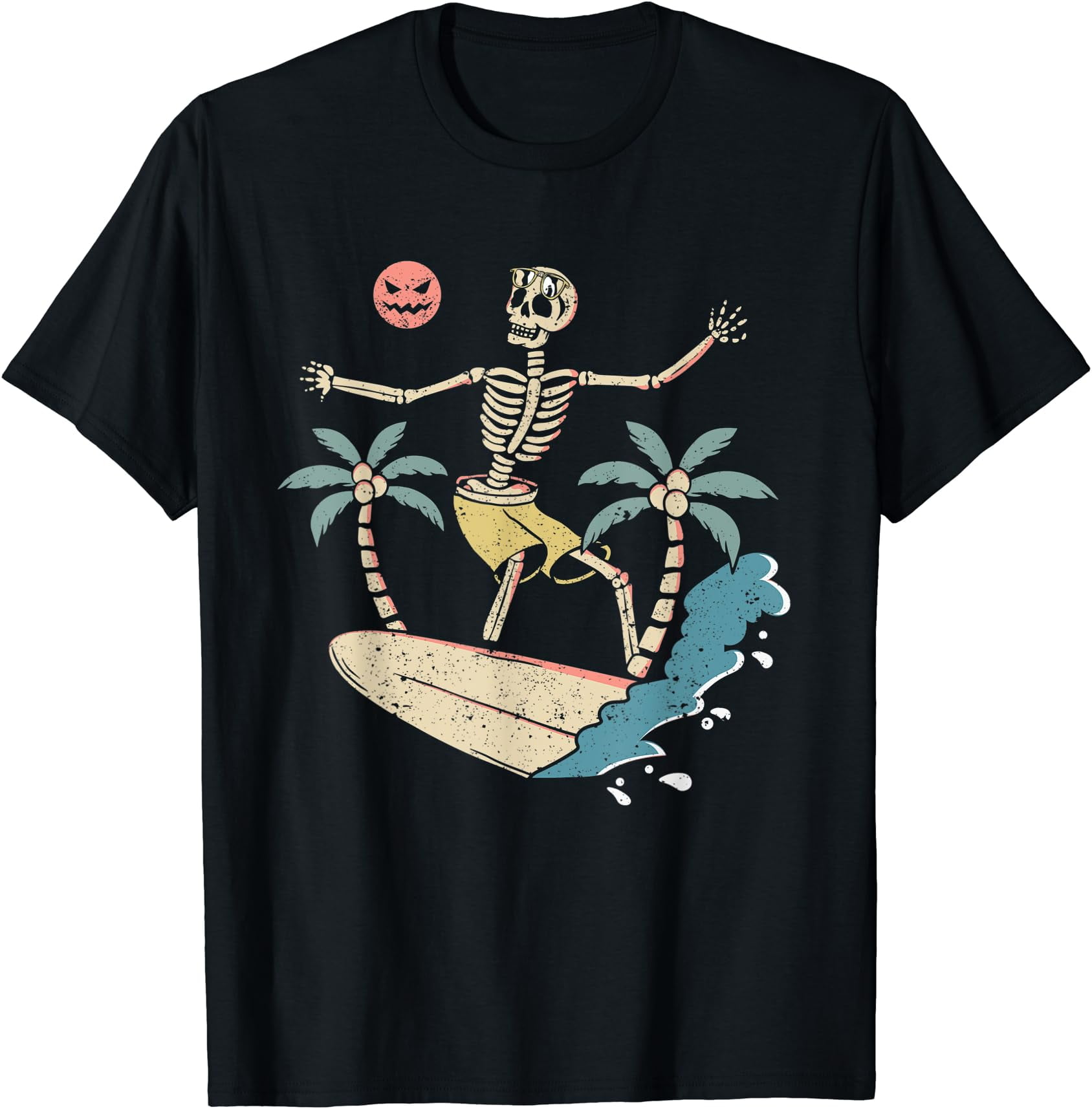 Hot Trending Tee With Hawaii Surfer Skeleton Halowen Beach Scary Spooky ...