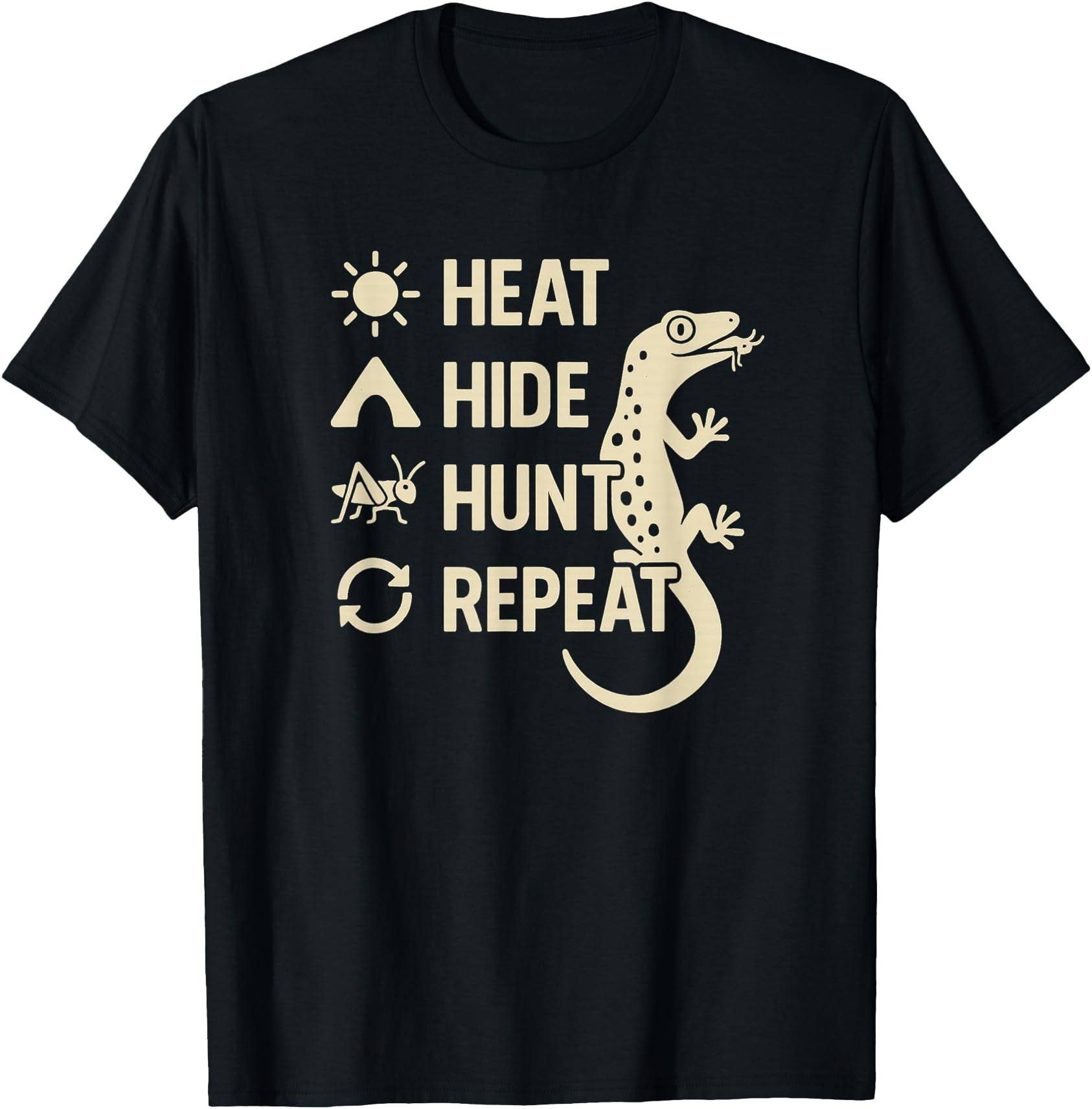 Hot Trending Tee With Heat Hide Hunt Repeat Funny Leopard Gecko Pet Owners Unisex S-5Xl T-Shirt ...