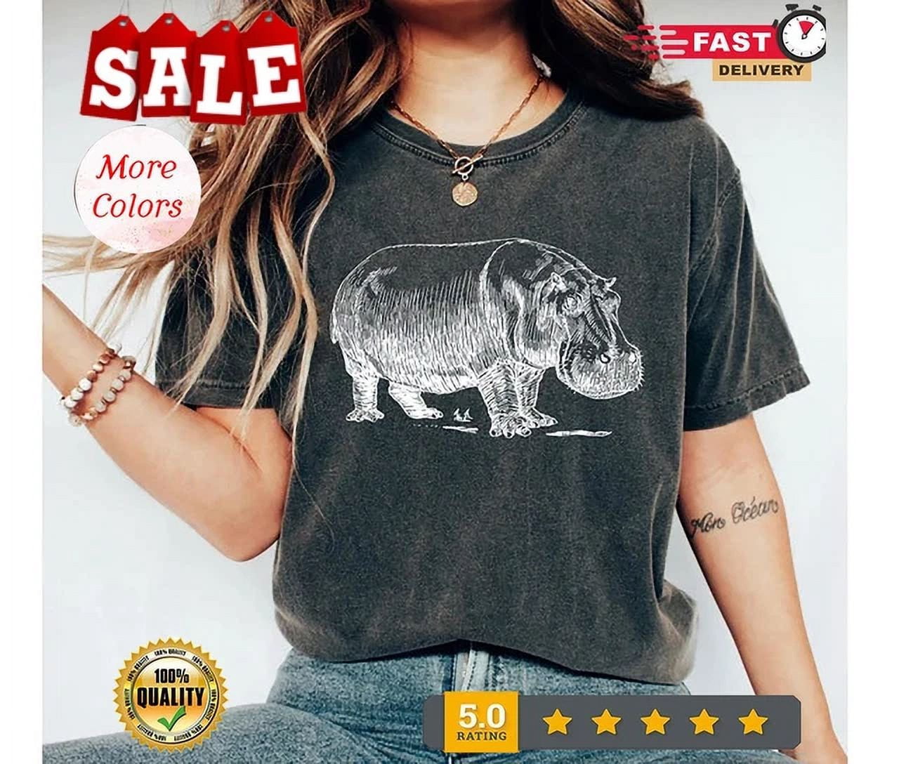 Hot Trending Tee With Hippo Shirt Hippo Lover Shirt Hippopotamus Shirt ...