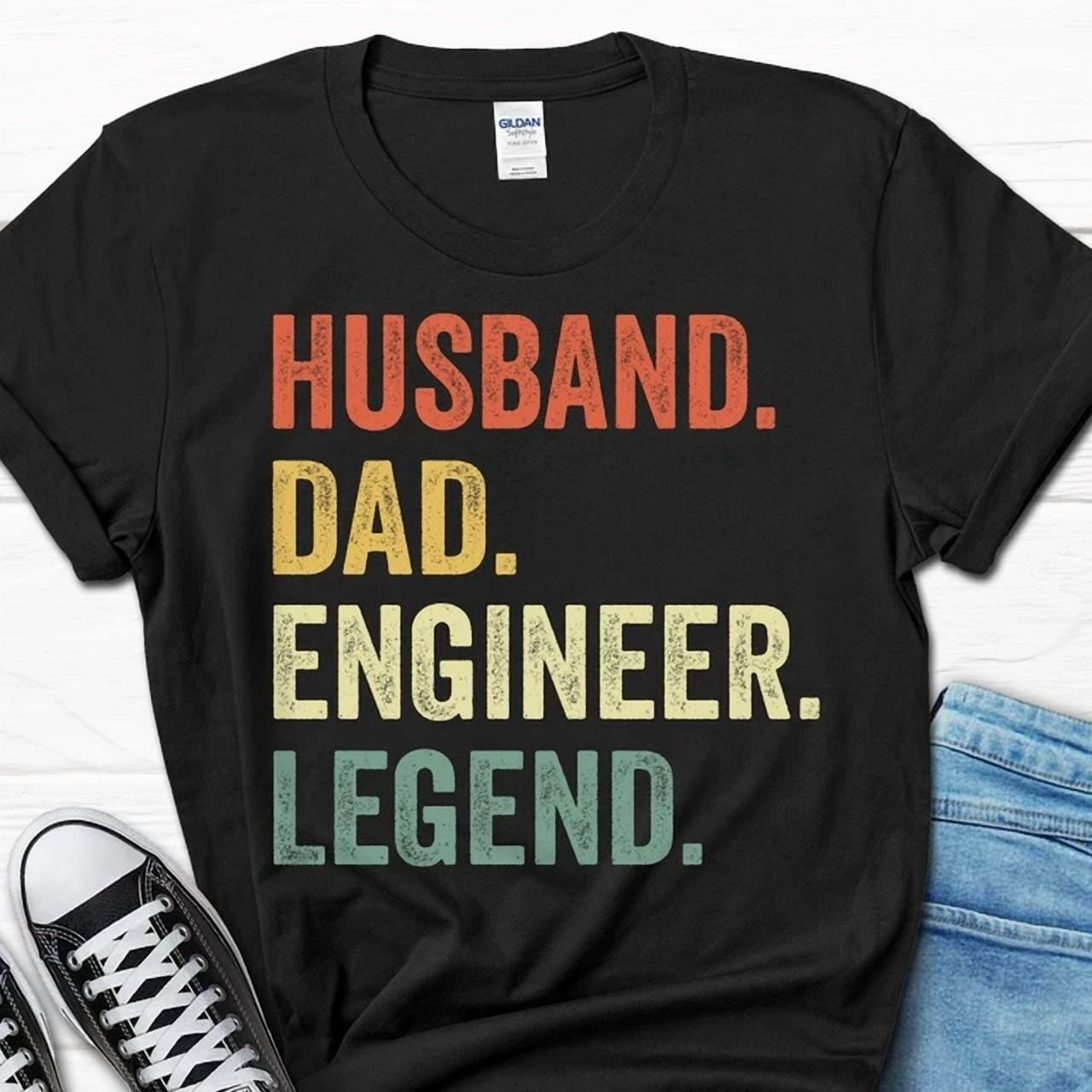 Hot Trending Tee With Husband Dad Engineer Legend Shirt, Father'S Day ...