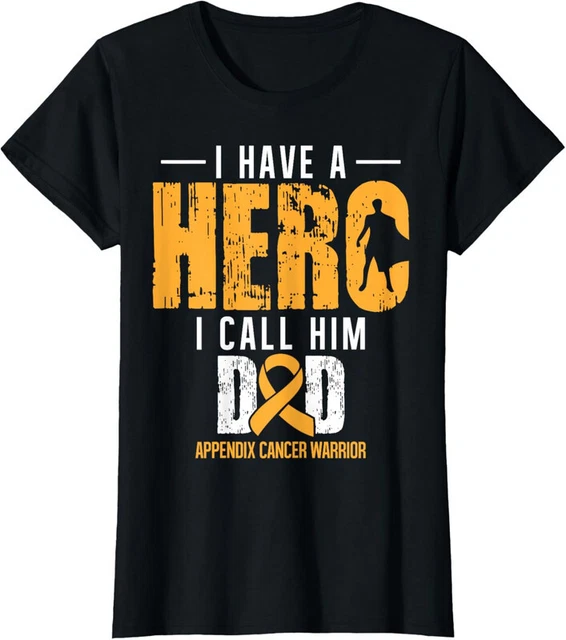 Hot Trending Tee With I Have A Hero Appendix Cancer Awareness Ribbon T ...