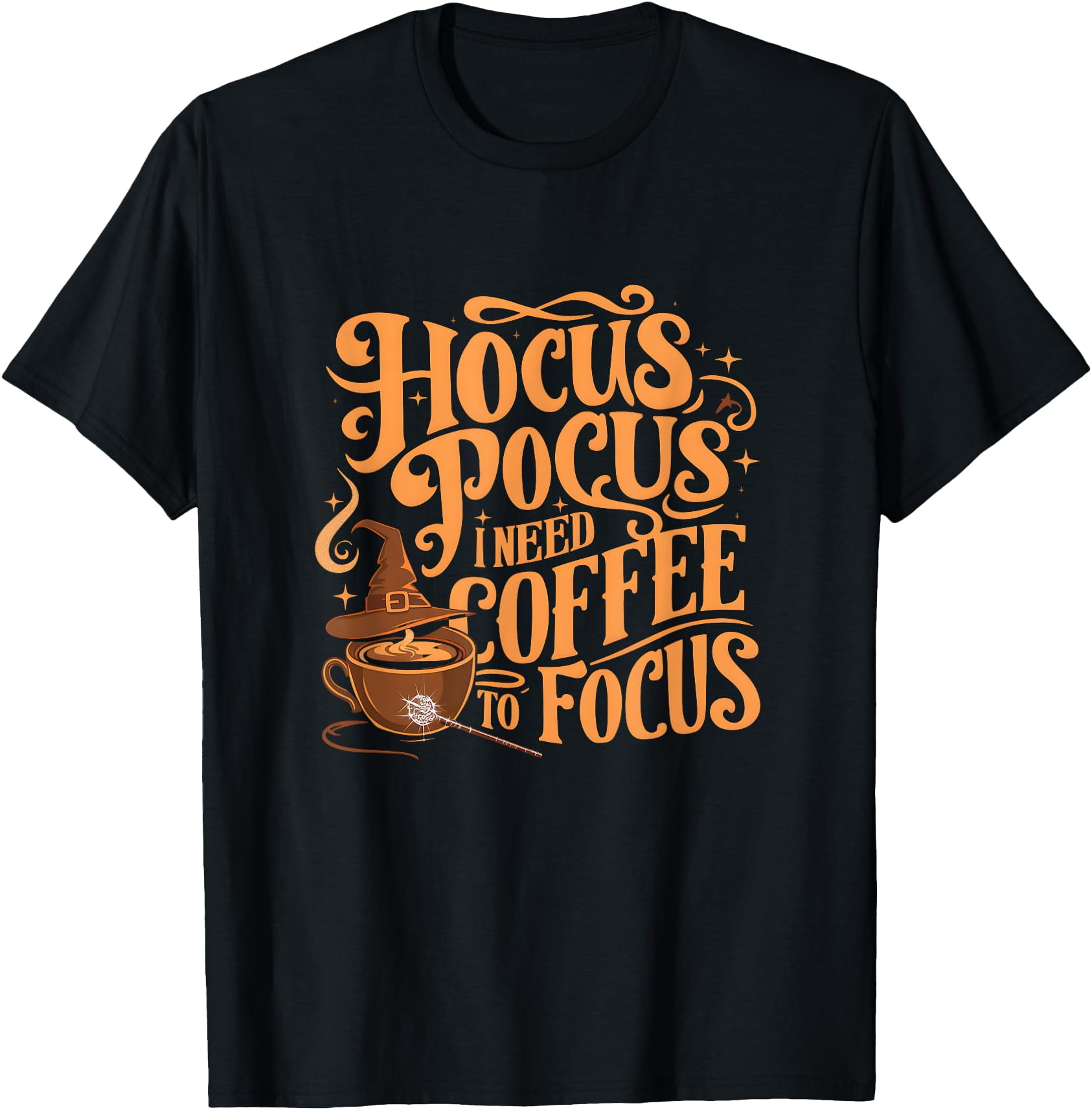 Hot Trending Tee With I Need Coffee To Focus Halowen - Walmart.com