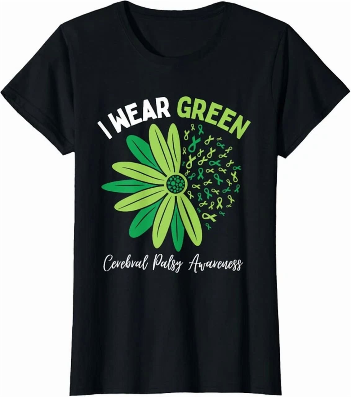 Hot Trending Tee With I Wear Green For Cerebral Palsy Awareness T-Shirt ...