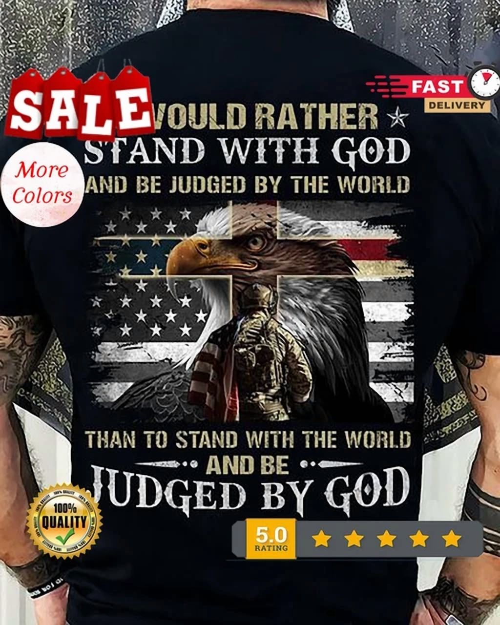 Hot Trending Tee With I Would Rather Stand With God And Be Judged By ...