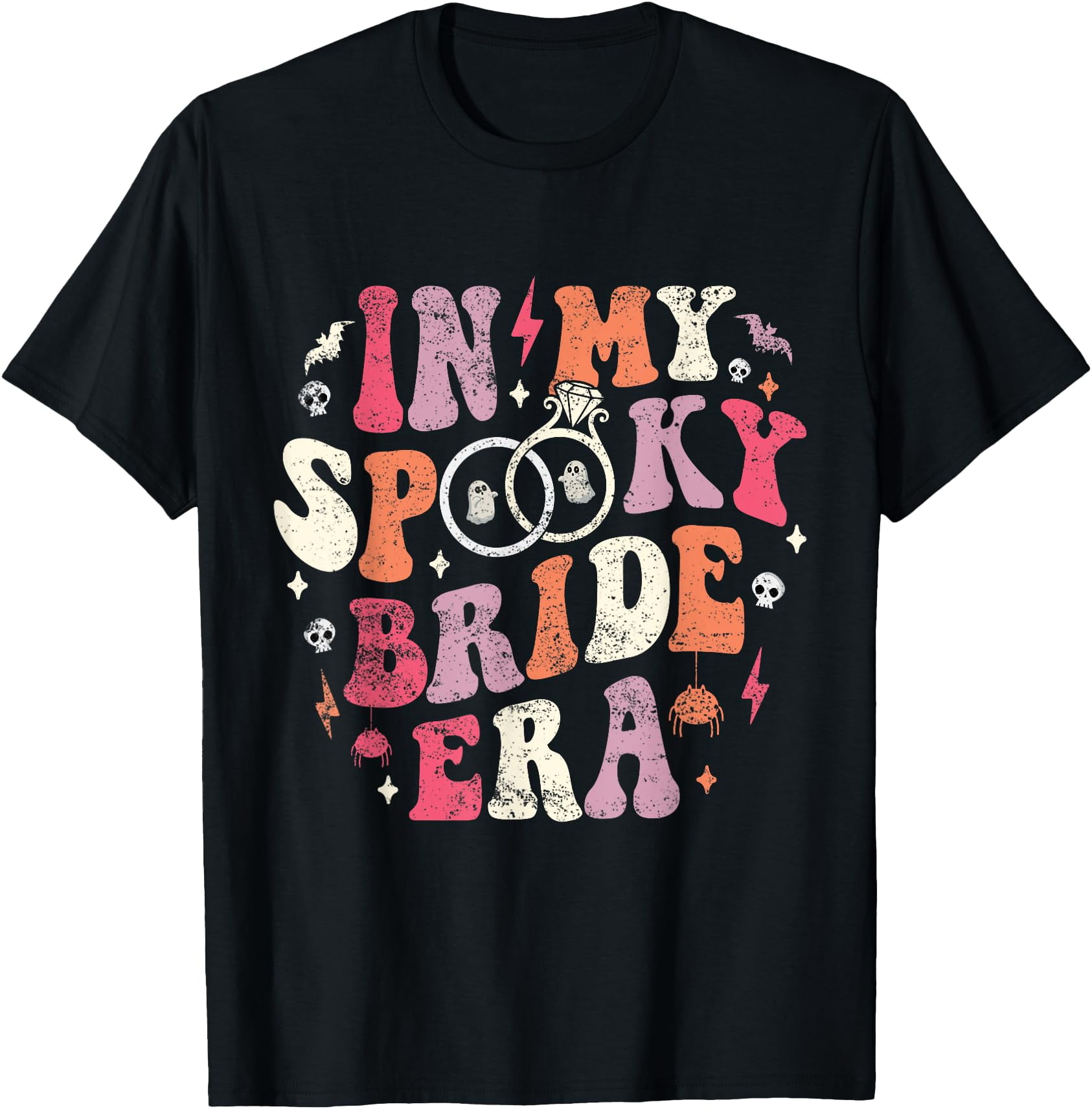 Hot Trending Tee With In My Spooky Bride Era Halowen Bride Wedding ...