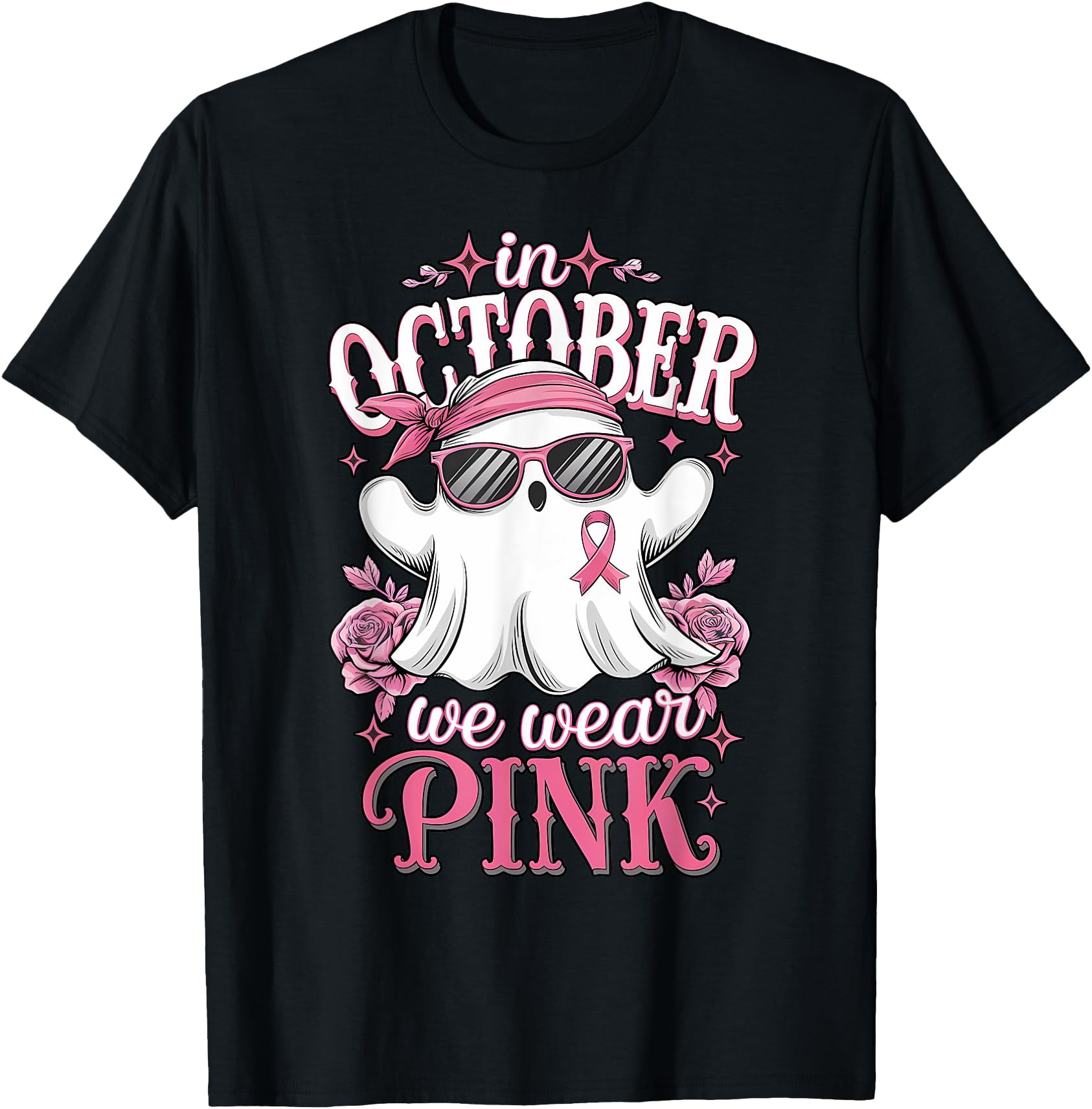 Hot Trending Tee With In October We Wear Pink Cute Spooky Halowen ...