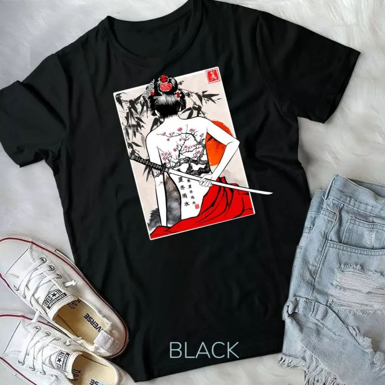 Hot Trending Tee With Japanese Samurai Culture Scenery Vintage Sakura ...