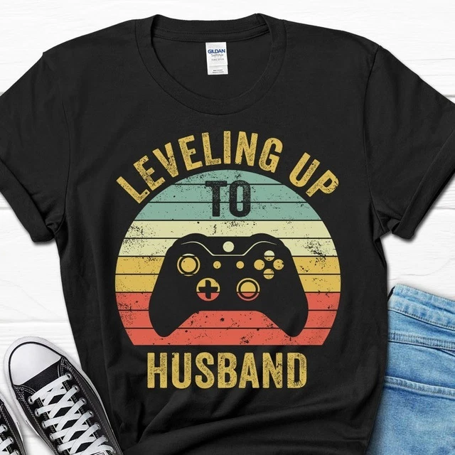 Hot Trending Tee With Leveling Up To Husband Shirt, Gaming Husband Gift ...
