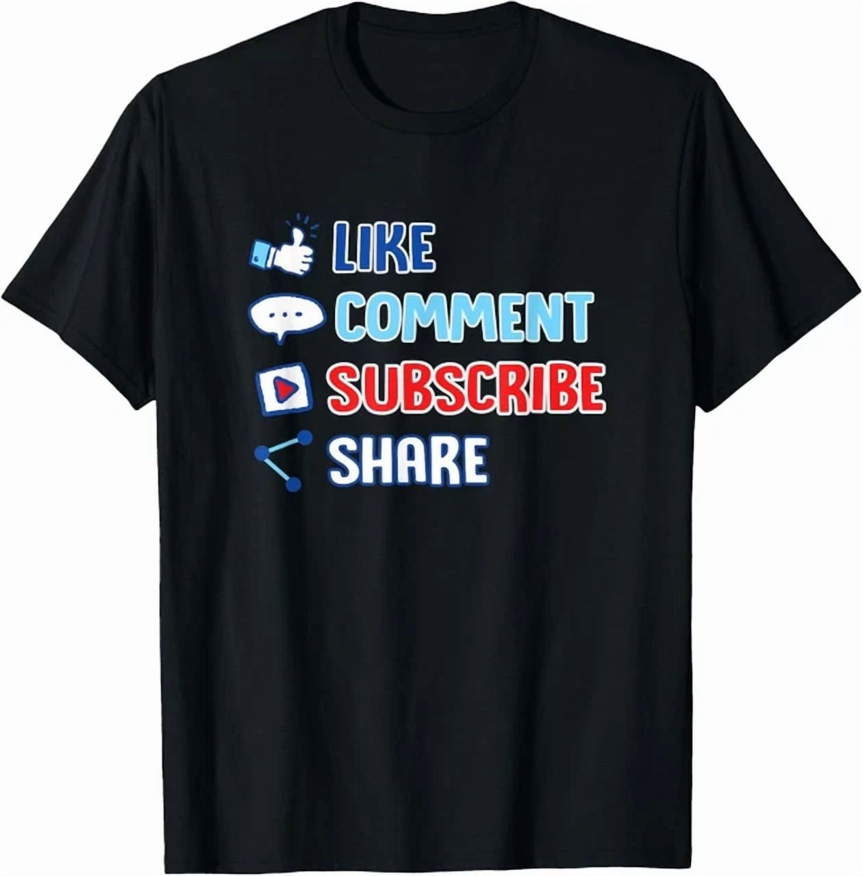 Hot Trending Tee With Like Comment Subscribe Cute Vlogger Streamer Gift ...