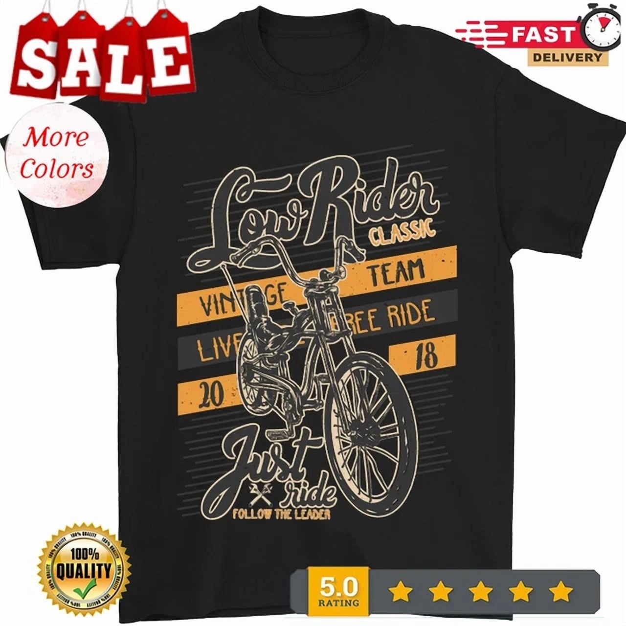 Hot Trending Tee With Low Rider Classic Chopper Biker Motorcycle Mens T ...