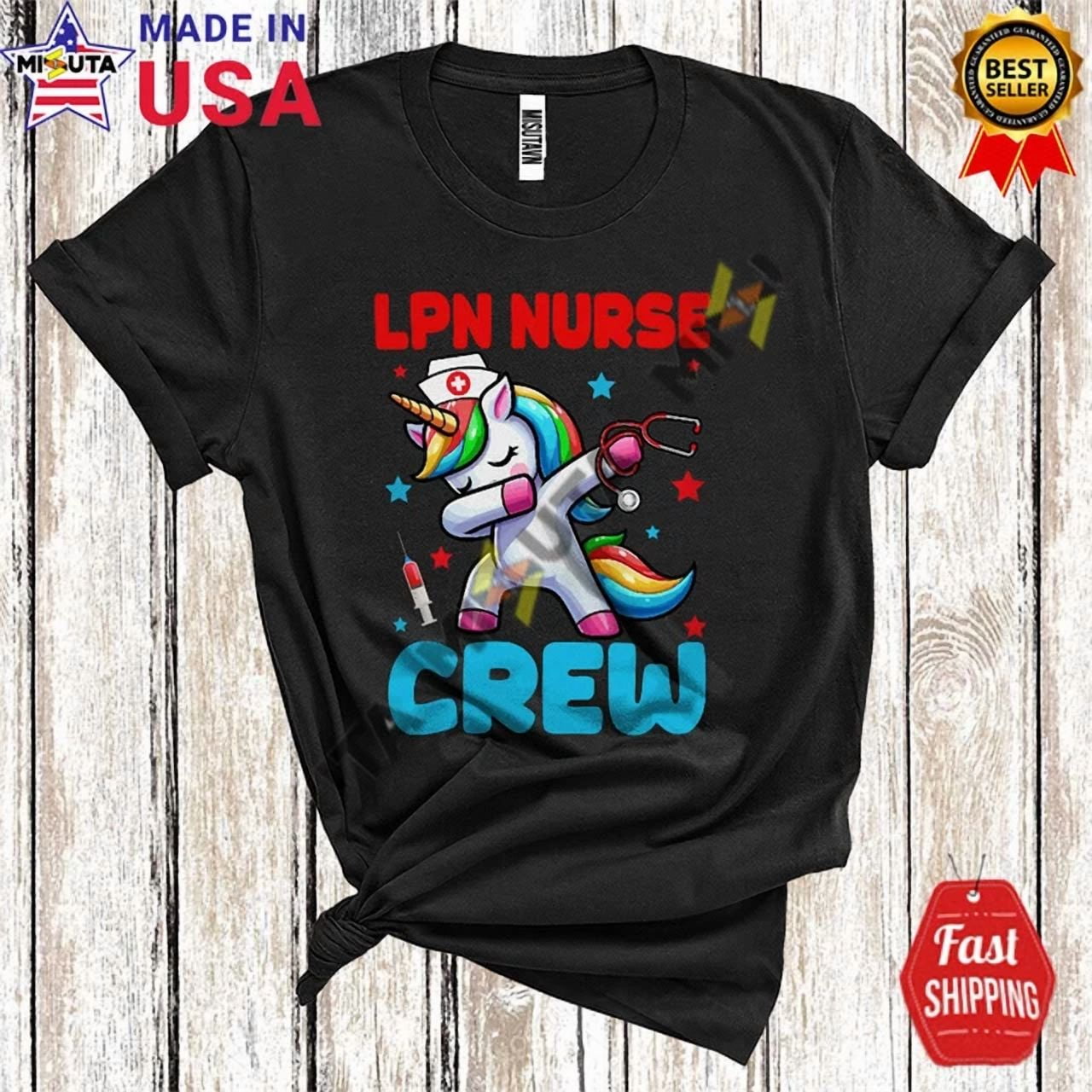 Hot Trending Tee With Lpn Nurse Crew, Adorable Dabbing Unicorn Lover, Friends Family Nurse Group ...