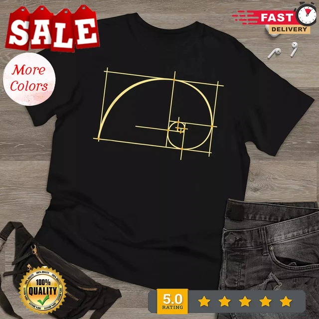 Hot Trending Tee With Math Golden Ratio & Golden Spiral Geometry Math ...