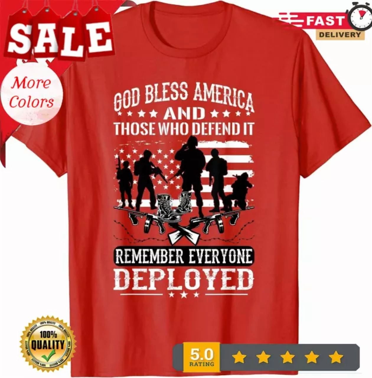 Hot Trending Tee With Military Wear Red On Fridays Until They All Come ...