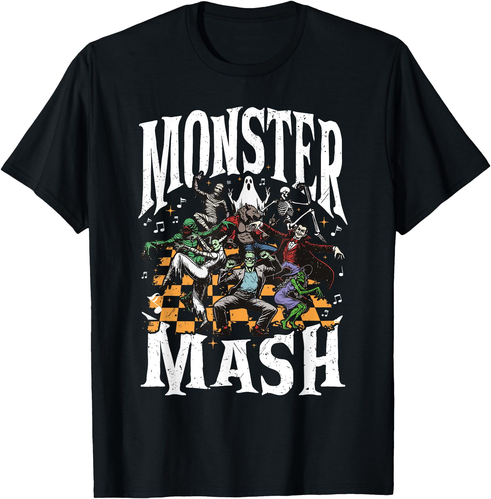 Hot Trending Tee With Monster Mash Retro Halowen Funny Monster Spookys ...