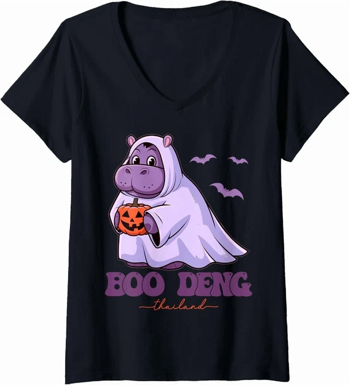 Hot Trending Tee With Moo Deng Cute Baby Pygmy Hippo Bouncy Pig In Thai ...