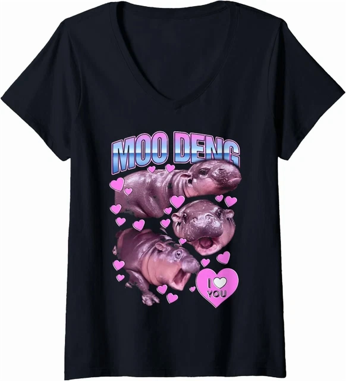 Hot Trending Tee With Moo-Deng Hippo The Famous Baby Pigmy Moodeng ...