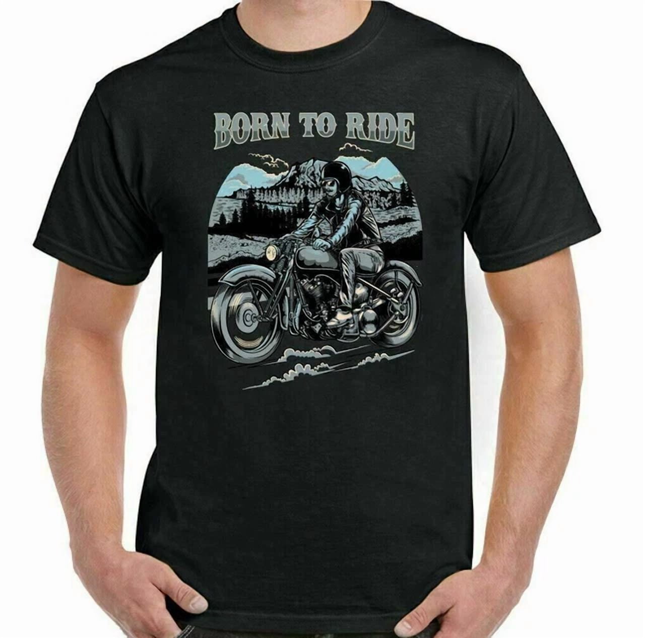 Hot Trending Tee With Motorbike T-Shirt Motorcycle Biker Chopper Cafe ...