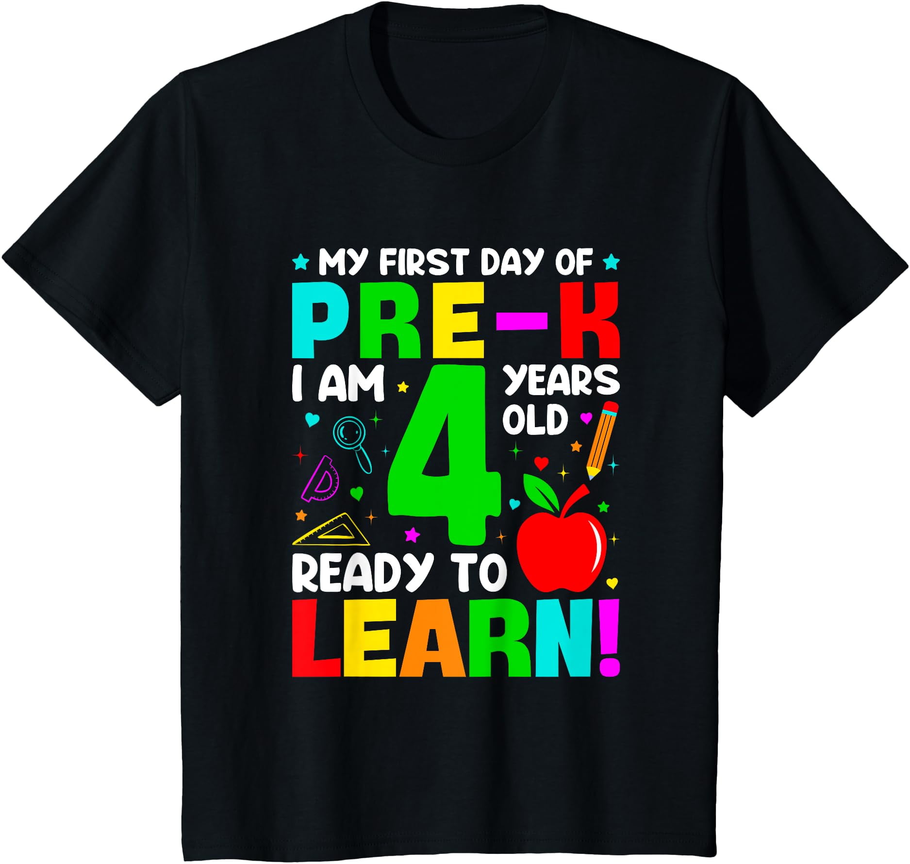 Hot Trending Tee With My First Day Of Pre-K 4 Years Old First Day Of ...